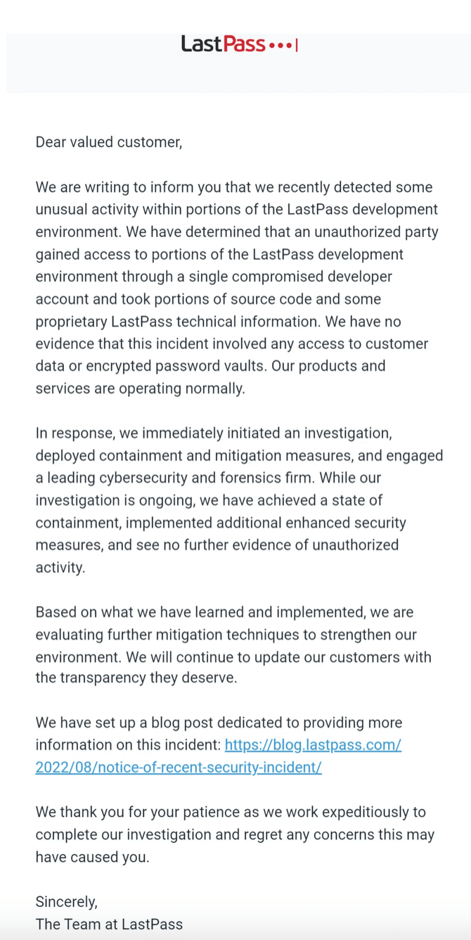 » LastPass Breach