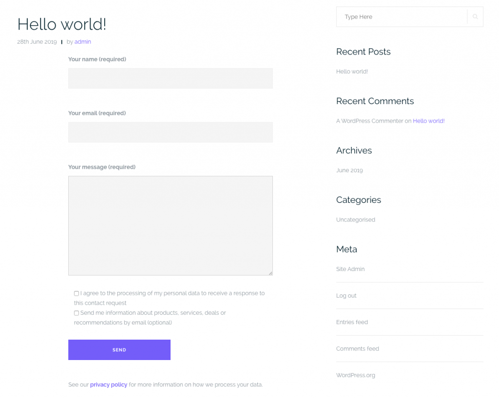 How to center a form (with Contact Form 7) | iubenda