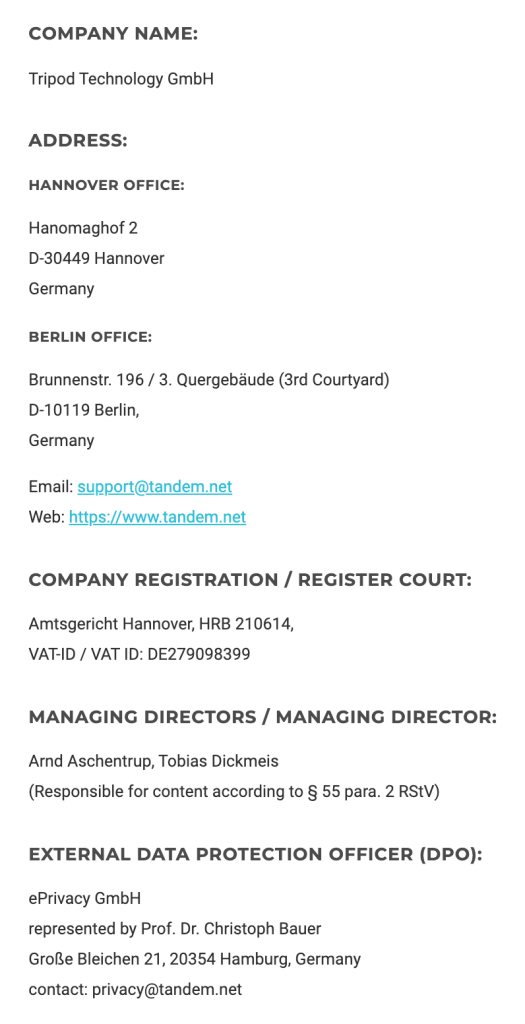 Impressum: What is it and when do you need one (example) | iubenda