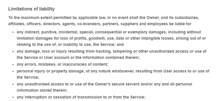 No Responsibility Disclaimer: What It Is + Examples | iubenda