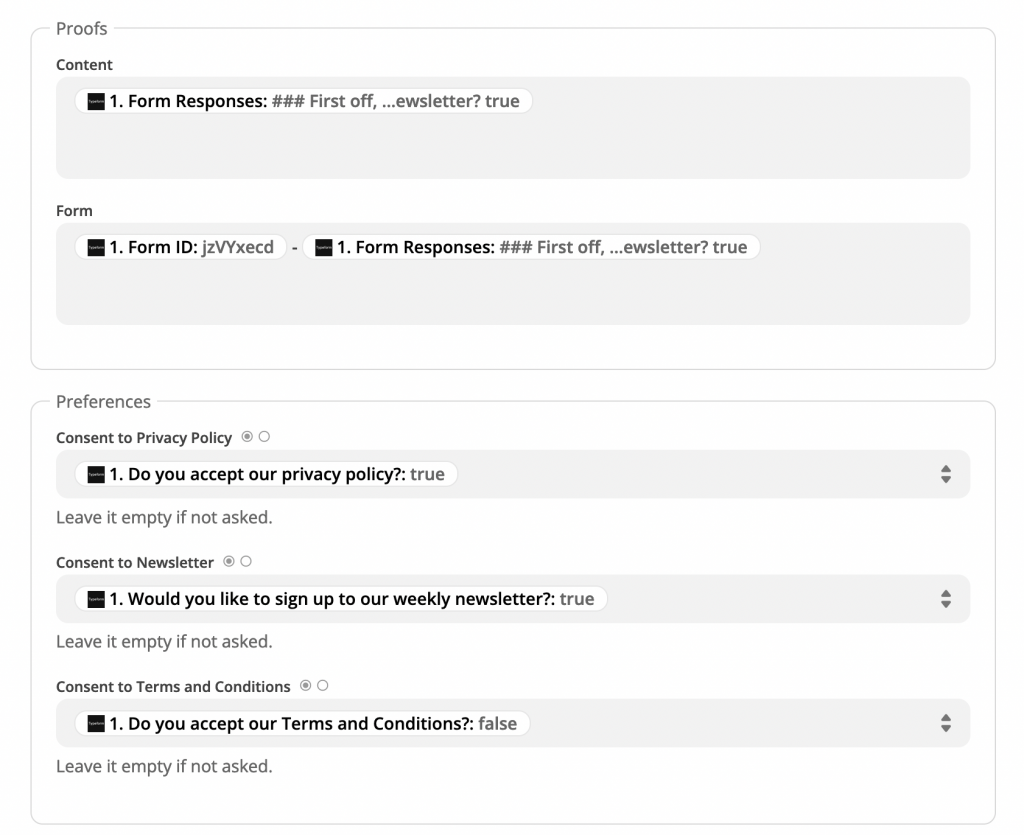 Zapier Consent Database Integration | iubenda