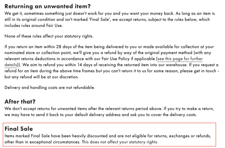 All Sales Are Final Policy: What You Need to Know | iubenda
