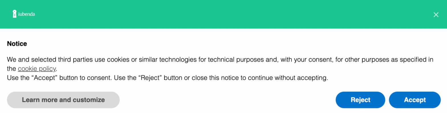 Do I need a Reject button on my cookie banner? | iubenda